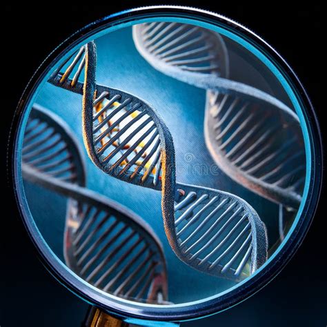Dna Sequence Examined Under A Magnifying Glass Stock Illustration Illustration Of Examine