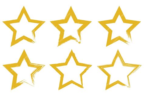 브러시 스트로크 별 윤곽선 무료 벡터