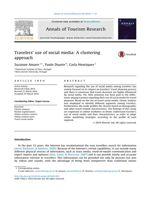thesis source travelers use of social media a clustering approach