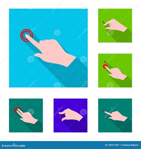 Isolated Object Of Touchscreen And Hand Icon Collection Of Touchscreen And Touch Stock Symbol