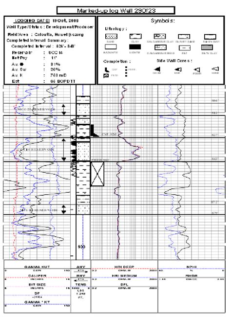 The Wireline Log Plot For Well 29of23 Showing The Completed Reservoir Download Scientific