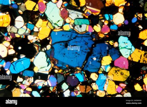 Polarised Light Micrograph Of A Section Through A Meteorite Location Unknown Meteorites Are
