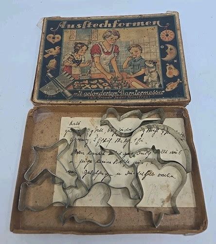 Vintage Original Germany Cookie Cutter Set Marked Drgm In Original Box