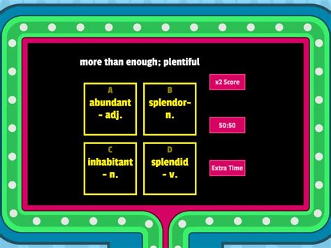 Wordly Wise Book 6 Lesson 3 Gameshow Quiz