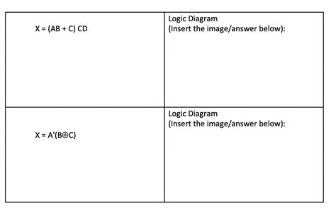 Solved X AB C CD Logic Diagram Insert The Chegg Com