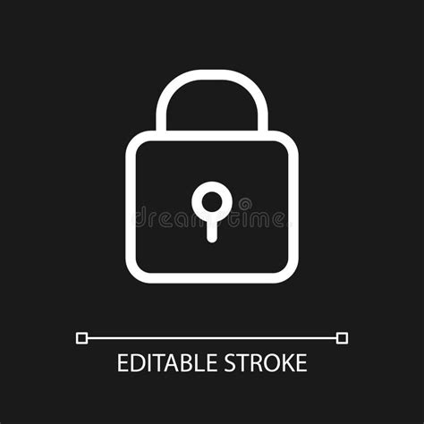 Padlock Pixel Perfect White Linear Ui Icon For Dark Theme Stock Vector Illustration Of Contour