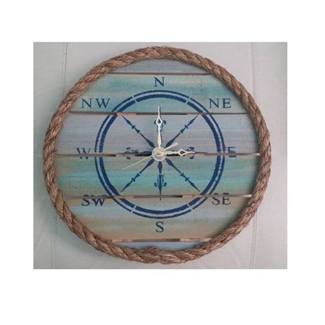 Nautical Compass Rose Clock Etsy Rose Clock Clock Nautical Compass