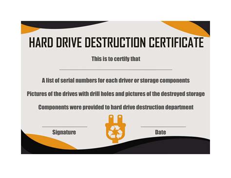 Destruction Certificate Template