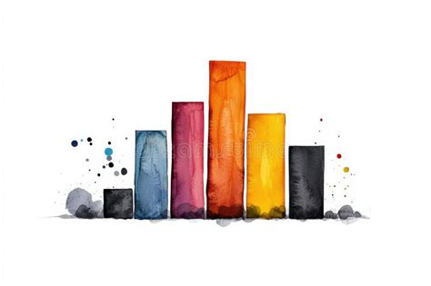 Colorful Watercolor Bars Representing Data Visualization And Growth Trends In An Artistic Style