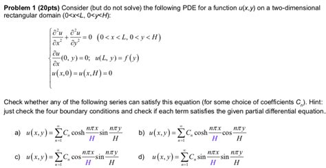 Solved Problem 1 20pts Consider But Do Not Solve The