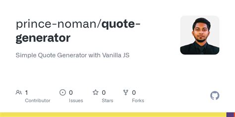 Github Prince Nomanquote Generator Simple Quote Generator With Vanilla Js