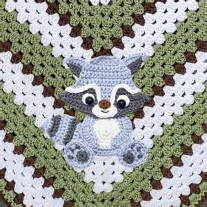 Pattern Raccoon Applique Crochet Pattern Pdf Etsy