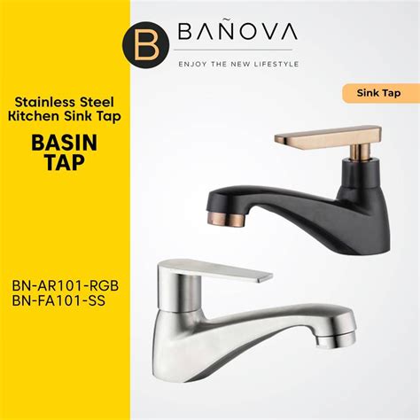 Banova Sus 304 Stainless Steel Bathroom Basin Tap Bib Tap Two Way Tap Water Tap Angle Valve Paip