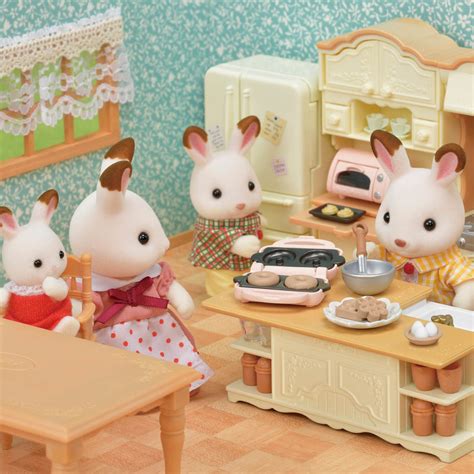 Calico Critters Kitchen Island Furniture And Accessories Set Owl And