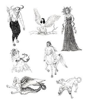 Greek Mythology Creatures Drawings