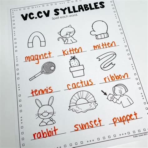 Vccv Rabbit Syllable Division Teach Run Create Syllable Division Vccv Consonant Words