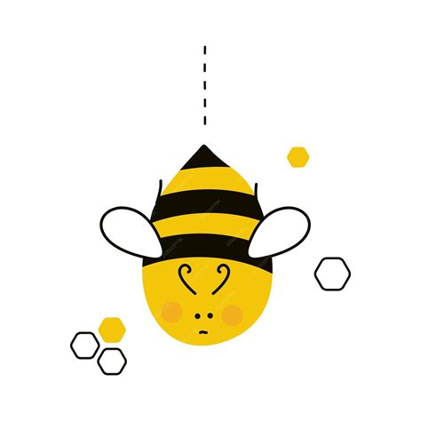 Premium Vector Cute Sad Bee Bee Cartoon Character Isolated On White