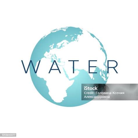 그라데이션 어스 로고 아이콘이 있는 지구상의 물의 블루 입체 모델 0명에 대한 스톡 벡터 아트 및 기타 이미지 0명 3차원 형태 개념 Istock