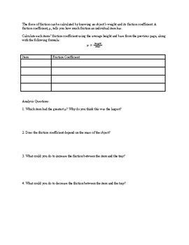LAB Integrated Physics Chem Physics Simplified Friction Lab