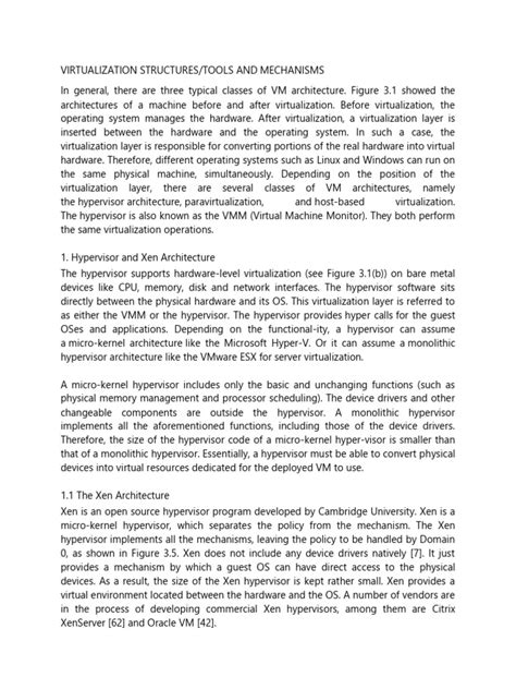 Virtualization Structures Pdf Virtual Machine Operating System