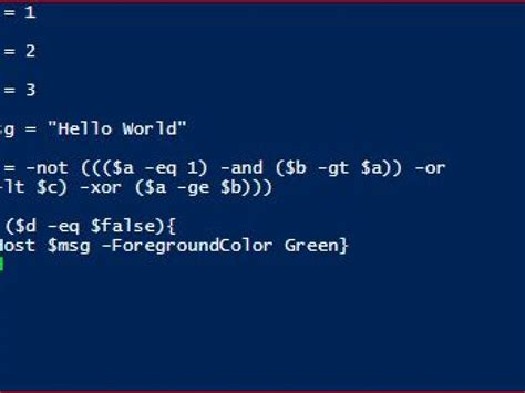 Using Powershell Operators