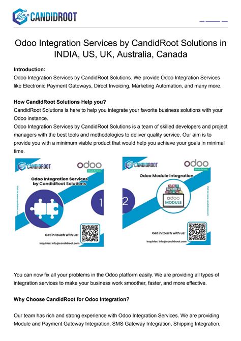Odoo Integration Services By Candidroot Solutions In India Us Canada Australia Uk Middle