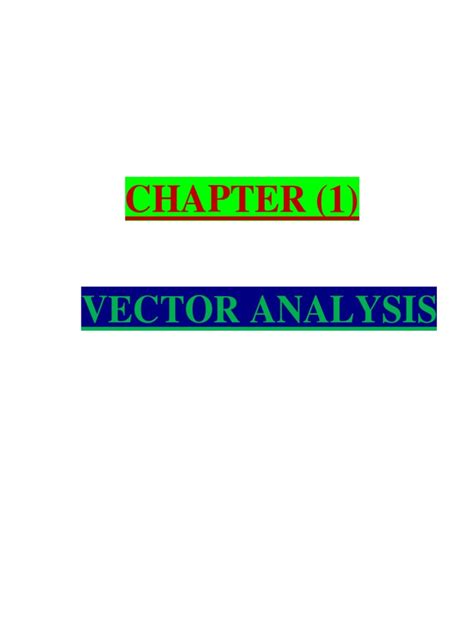 Vector Analysis Fundamentals Pdf Euclidean Vector Cartesian Coordinate System