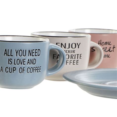 Set De 6 Grandes Tasses à Café Avec Sous Tasses Maisons Du Monde
