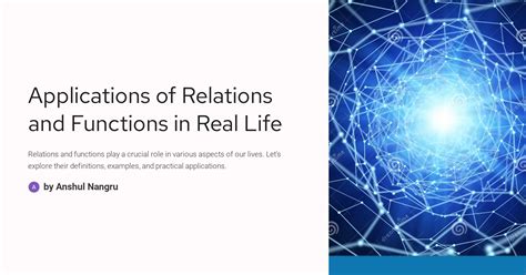 Applications Of Relations And Functions In Real Life