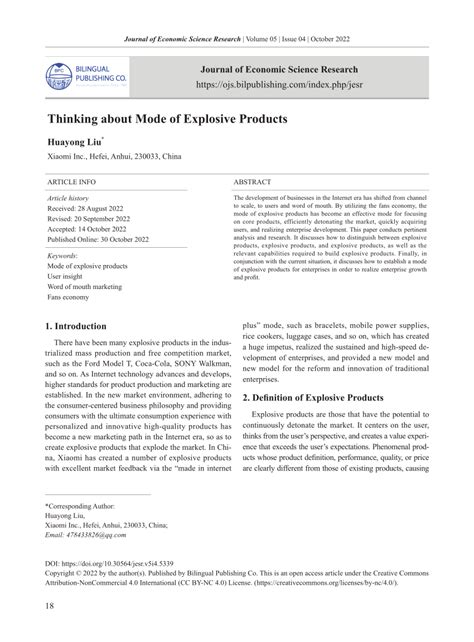 Pdf Thinking About Mode Of Explosive Products