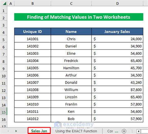 how to find matching values in two worksheets in excel