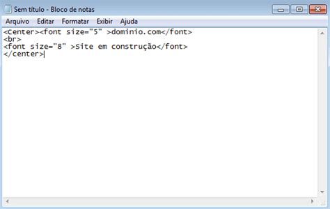 Como crio uma página de site em construção para meu site RedeHost