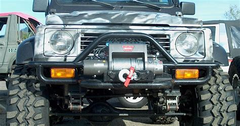 Suzuki Samurai Winch Bumper A Parked Suzuki Samurai Suv With A Winch