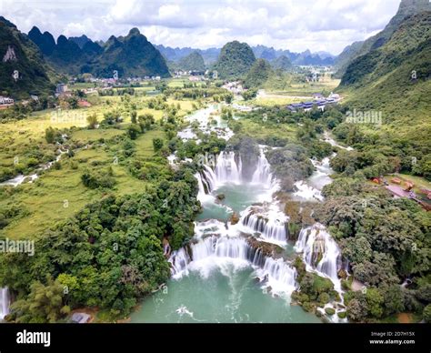 See The Beautiful Ban Gioc Waterfall In Trung Khanh District Cao Bang