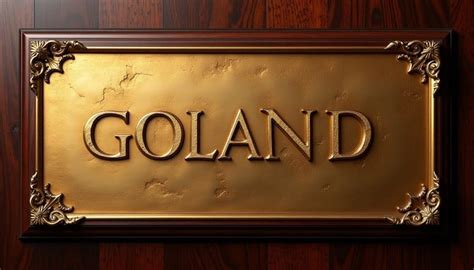 Free Golden Goland Sign Photo Brass Golden Nameplate Download At Stockcake
