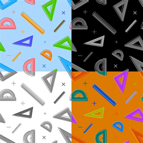 Ruler Protractor Triangle Icons School Measuring Instruments School Teaching Drawing