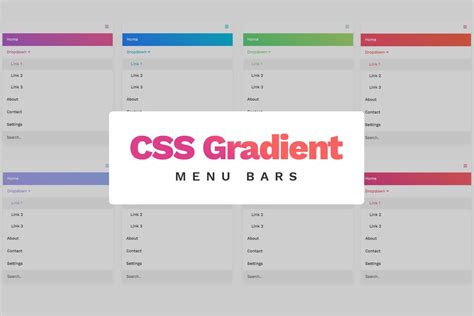 Free Css Gradient Menu Bars — Medialoot