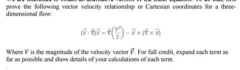 prove the following vector velocity relationship in