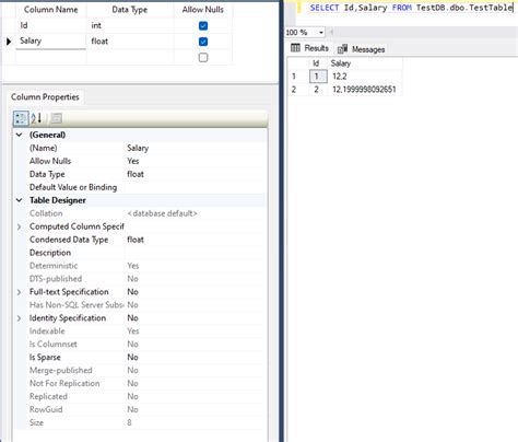 How To Retain Precision In The Sql Server Table Column Data Type Float