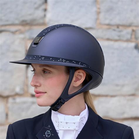 Samshield Miss Shield 20 Crystal Leaf 5 Crystal Riding Hat Blue