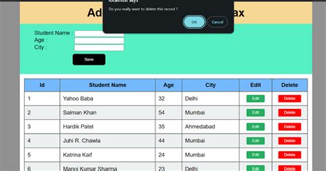 Ajax Complete Crud Operation In Php
