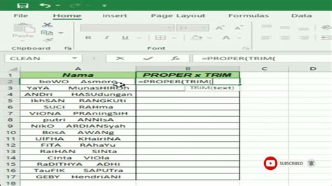 Kombinasi Rumus Proper Dan Trim Di Excell Trim Proper Tutorial