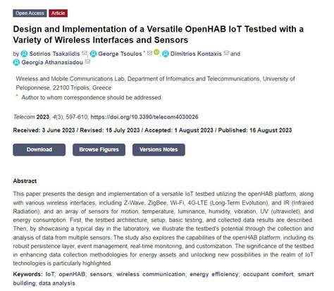 Telecom Mdpi On Linkedin Telecom Iot Wirelesscommunications Sensors Openhab