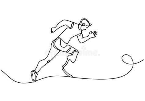 One Line Drawing Of A Person With A Disability Sprinting Showcases