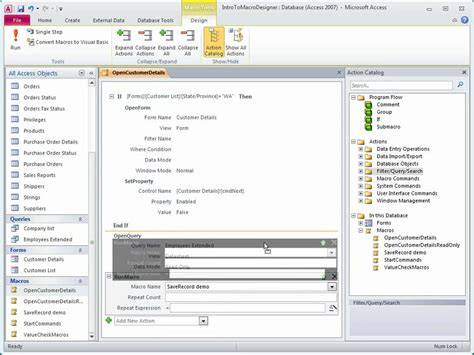 Access 2010 Introduction To The Macro Builder YouTube