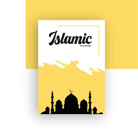 Islamic Flyer Template With Dark Mosque Silhouette On Colorful