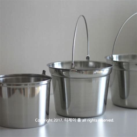 티제이홈 스텐 양동이 바스켓 3size 위시버킷