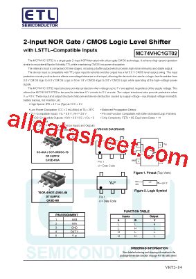 MC74VHC1GT02DTT1 Datasheet PDF E Tech Electronics LTD