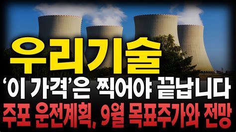 우리기술 주가전망 현 주가 상황과 앞으로 전망에 대해 보시겠습니다 9월에도 중심잡고 수익금 온전하게 챙겨갑시다 Youtube