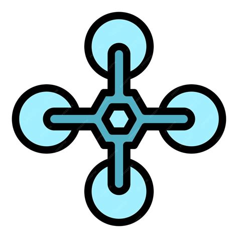 Premium Vector Top View Copter Icon Outline Vector Aerial Drone Camera Video Color Flat